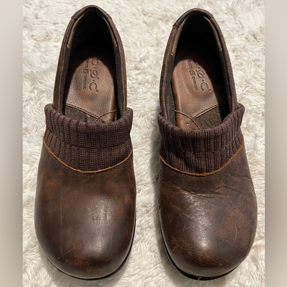 Born | Shoes | Boc Born Concept Brown Leather 2 Clogs Mules Womens Size ...